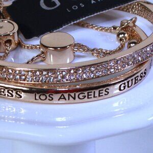 Guess | Jewelry | Nwt Guess Gold Tone And Rhinestone Bracelets 2 ...